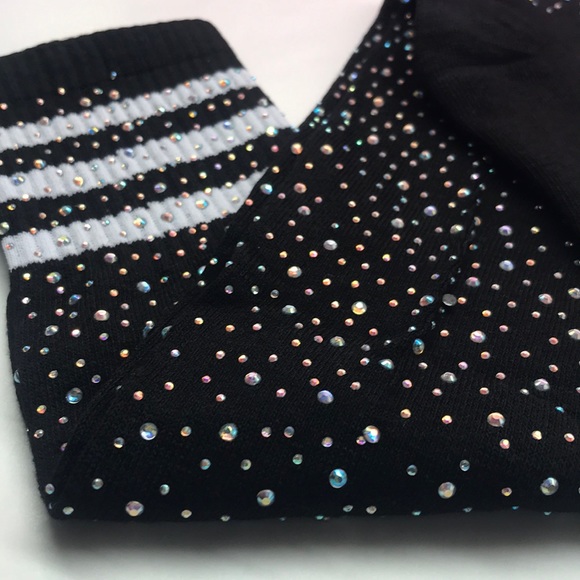 Accessories | 26 Otk Crystal Rhinestone Sock Striped Thigh Knee | Poshmark